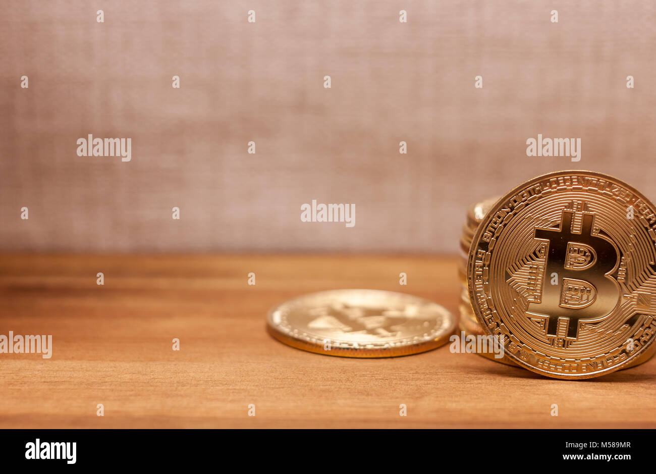 golden bitcoin coins Stock Photo - Alamy