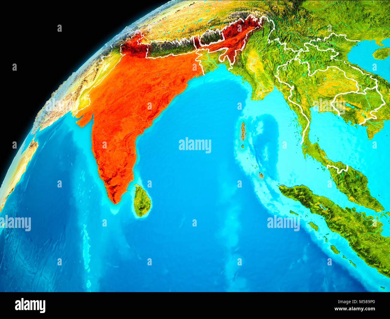 India highlighted on world map hi-res stock photography and images - Alamy