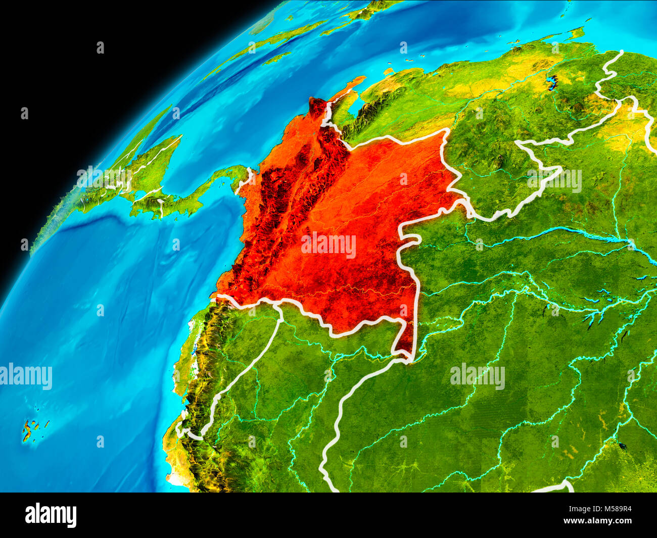 Satellite View Colombia High Resolution Stock Photography and Images ...