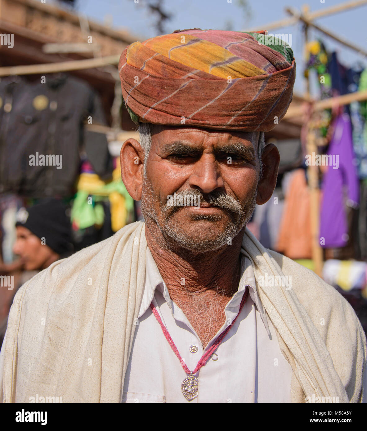 Rajasthani wearing colorful turban, Rajasthan, India Stock Photo - Alamy