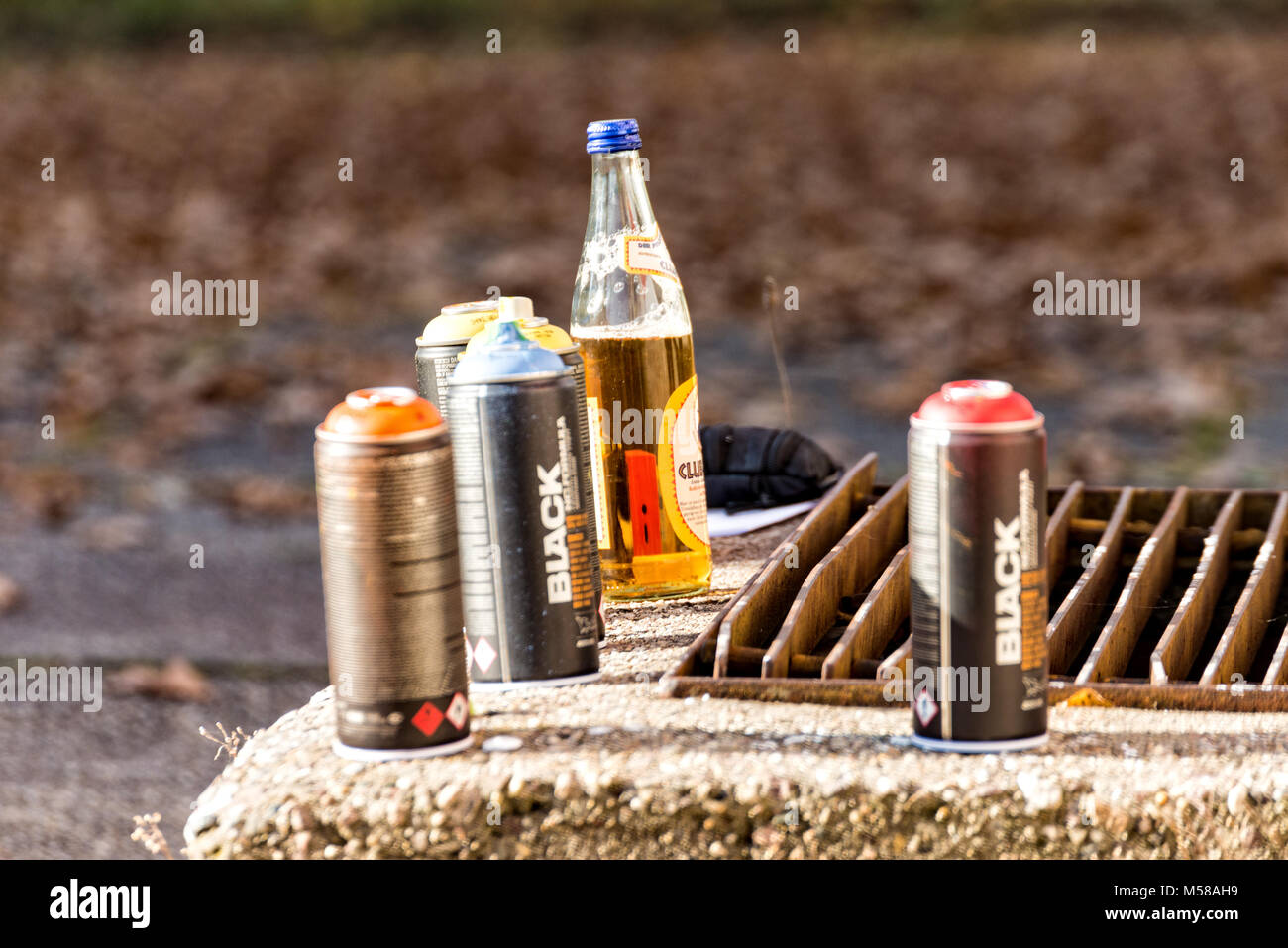 Empty graffiti boxes simply turned off Stock Photo - Alamy