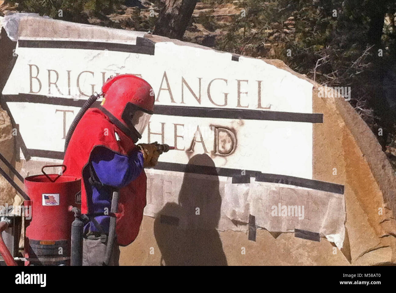 Grand Canyon National Park Bright Angel Trailhead Sign Sandblasting ...