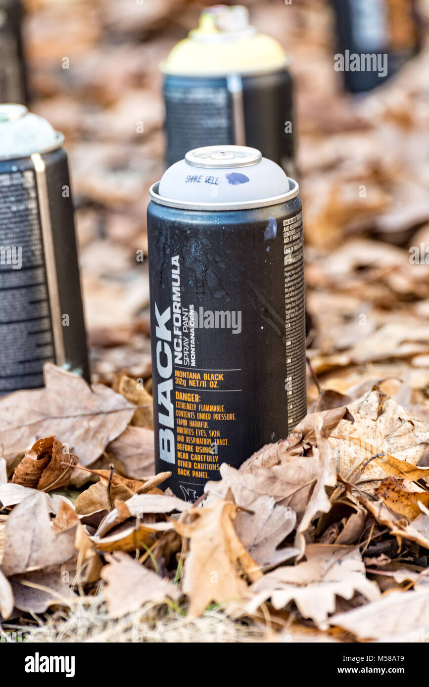 Different spray cans with different colors Stock Photo - Alamy