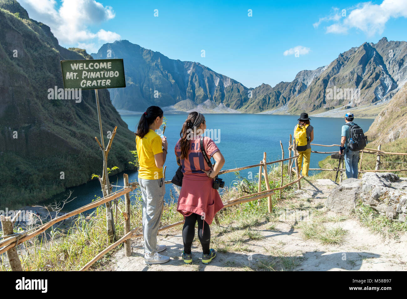 Feb 18,2018 Tourists admiring Mt. Pinatubo Crater lake, Capas ...