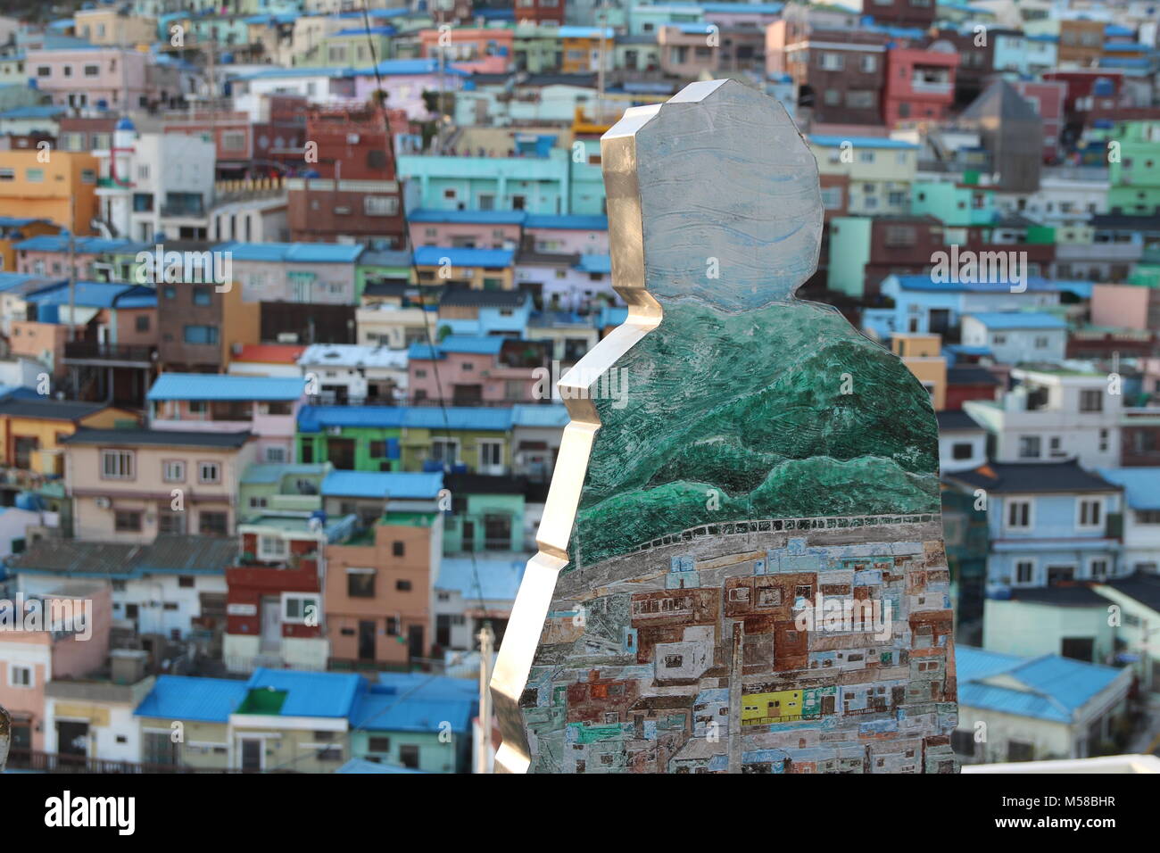 Gamcheon Culture Village which is houses built in staircase-fashion on ...