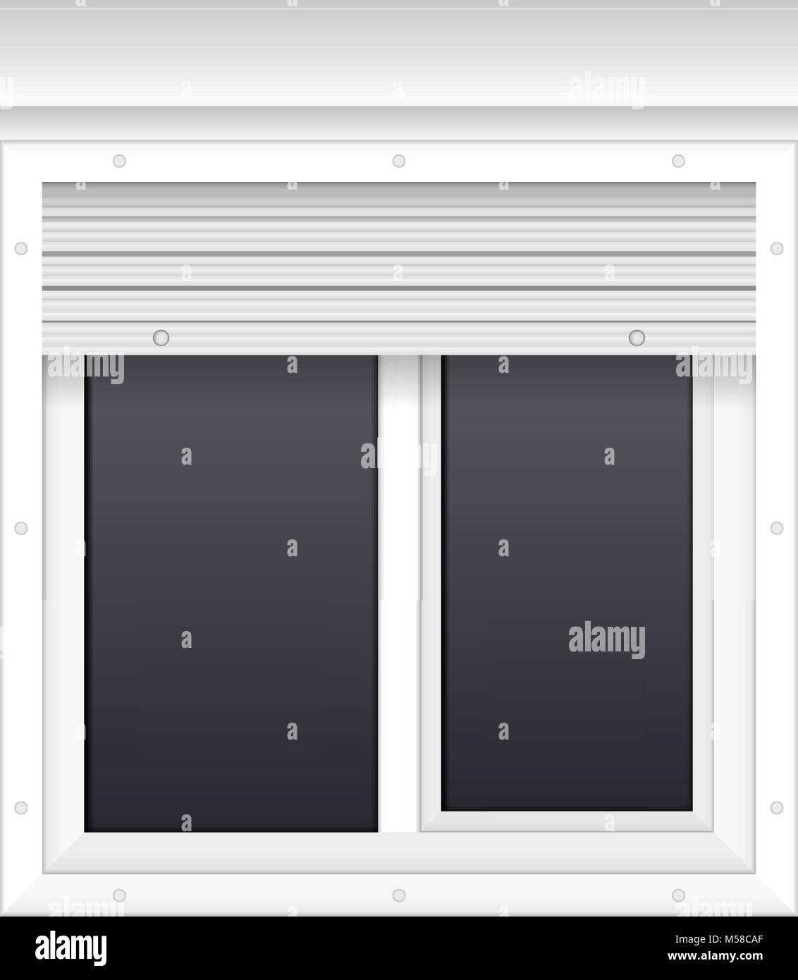 Window with rolling shutters on a white background Stock Vector Image ...