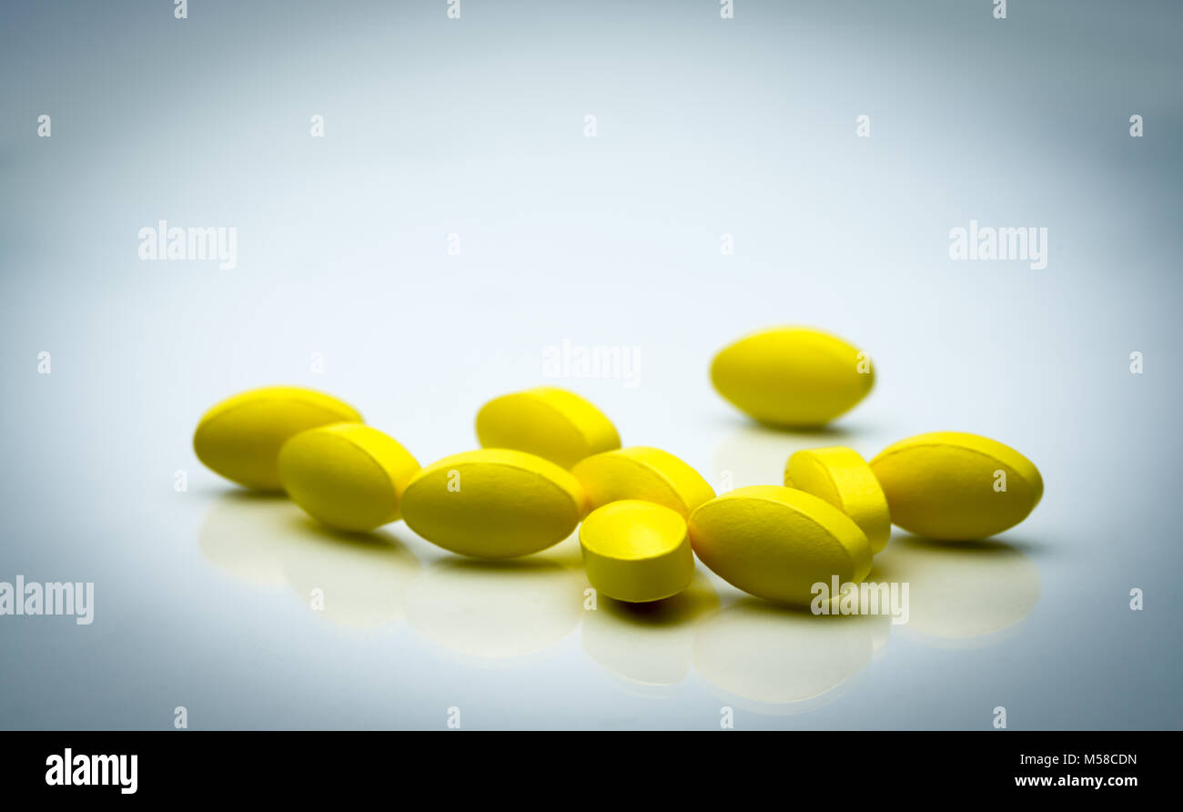 Yellow Oblong Pill