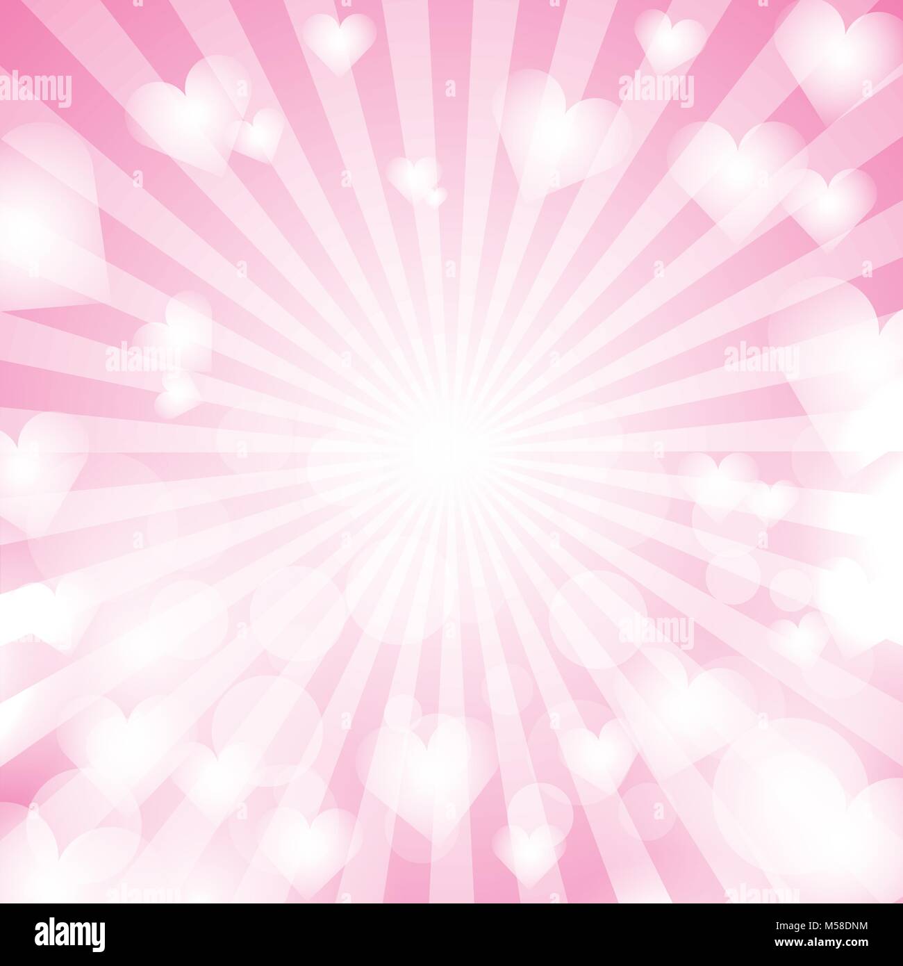pink shiny heart love abstract light sun rays background Stock Vector ...