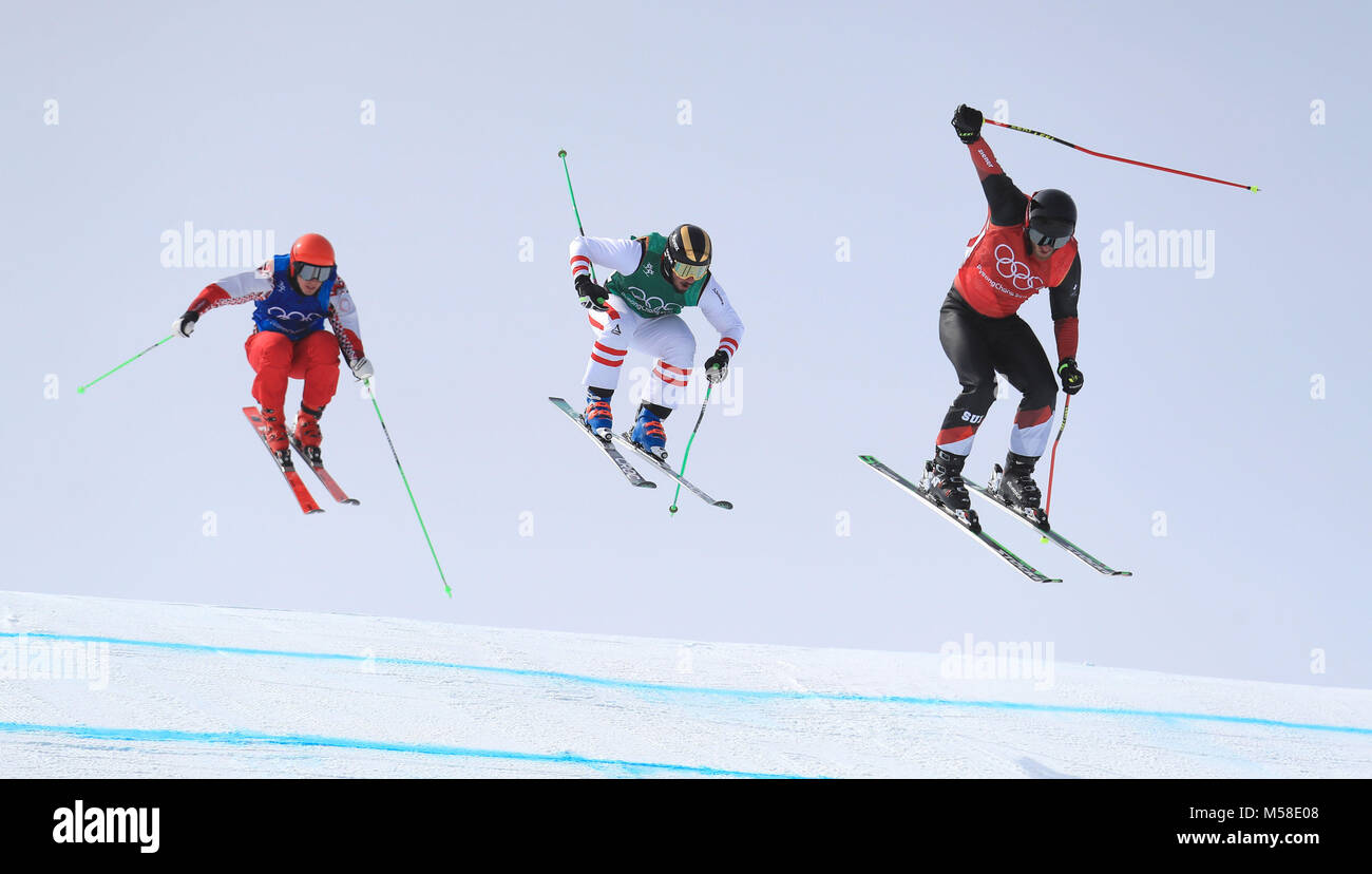 Switzerland's Alex Fiva (right) leads over the last jump to win his ...