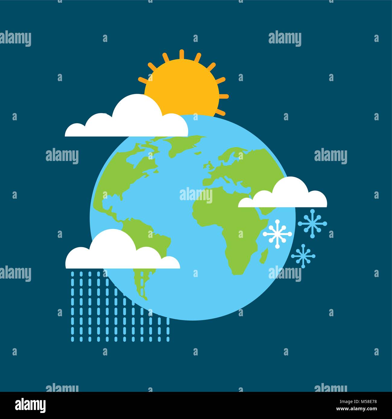 world globe climate winter summer rain season Stock Vector Image & Art ...
