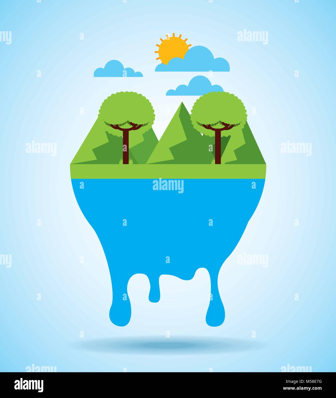 Landscape ice glacier river Stock Vector Images - Alamy