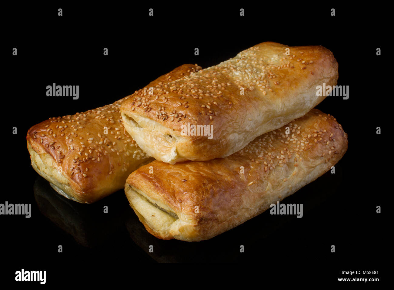 Puff pastry with sesame seeds Stock Photo - Alamy
