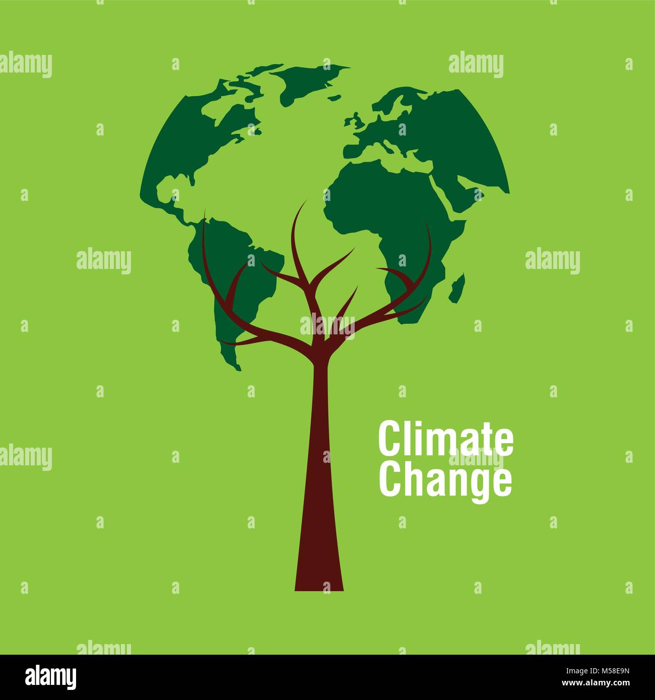 planet earth shape tree ecology climate change Stock Vector Image & Art ...