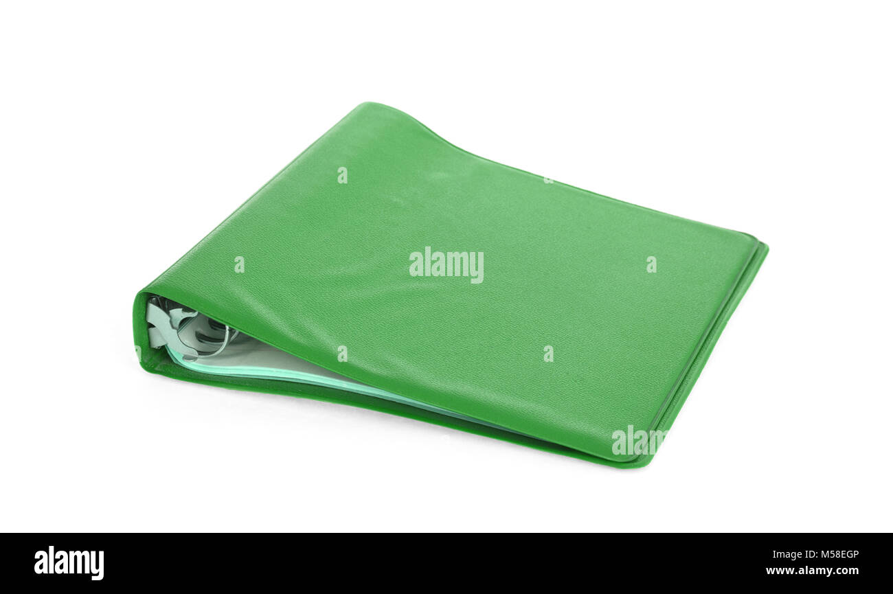 Old green ring binder isolated on a white background Stock Photo - Alamy