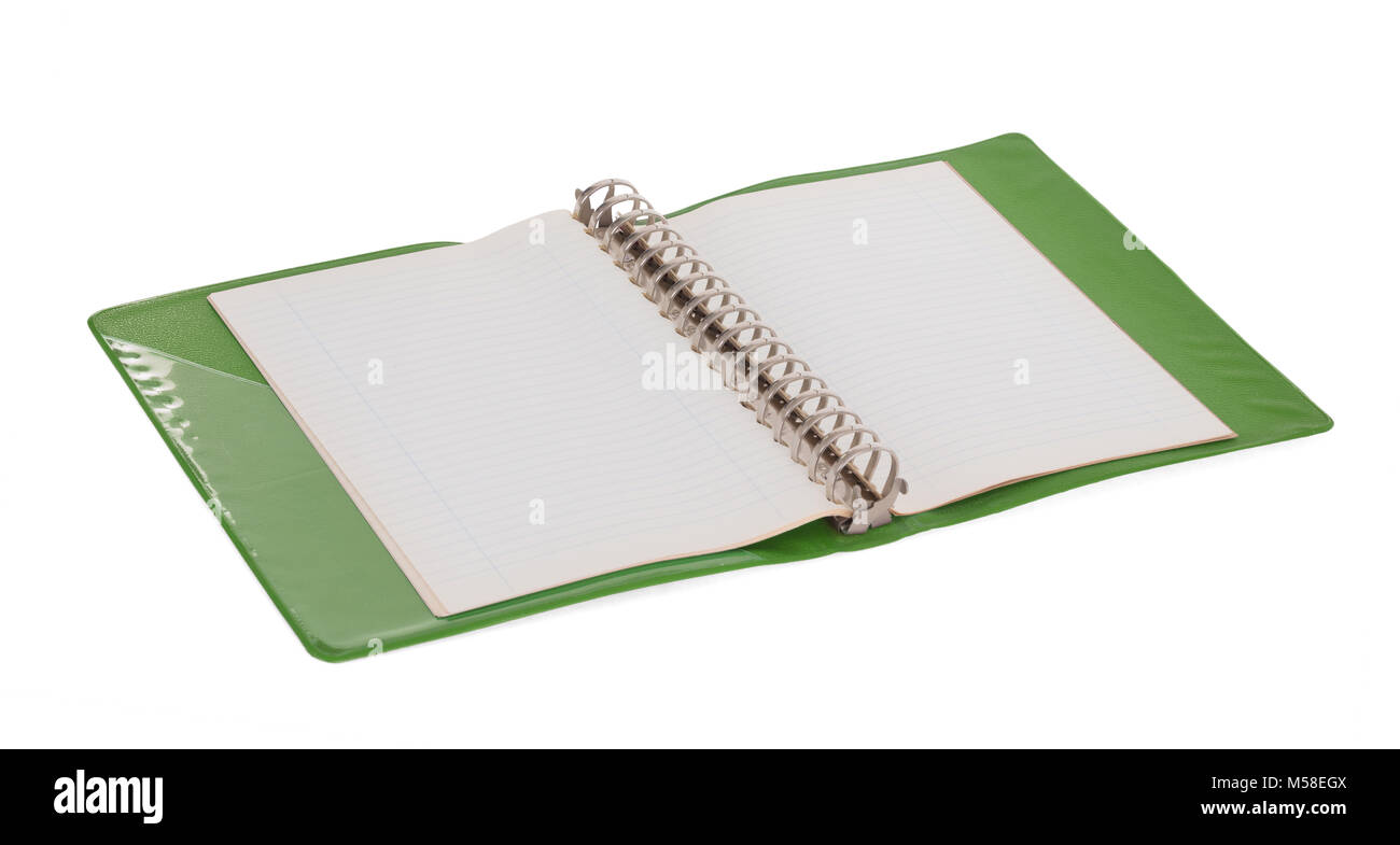 Old green ring binder isolated on a white background Stock Photo - Alamy