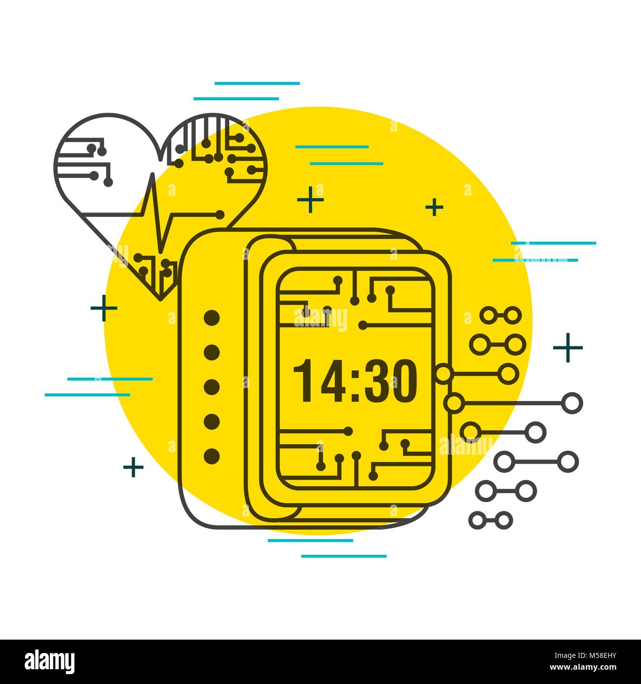 heartbeat digital clock healthcare technology Stock Vector Image & Art ...