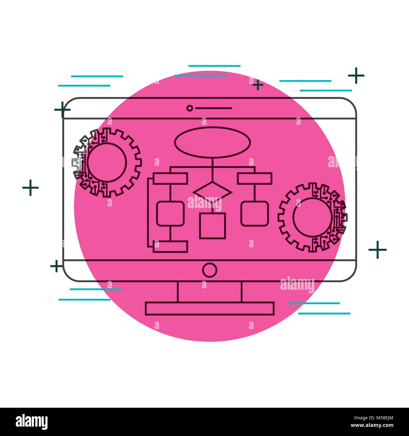 computer monitor diagram gears technology Stock Vector Image & Art - Alamy