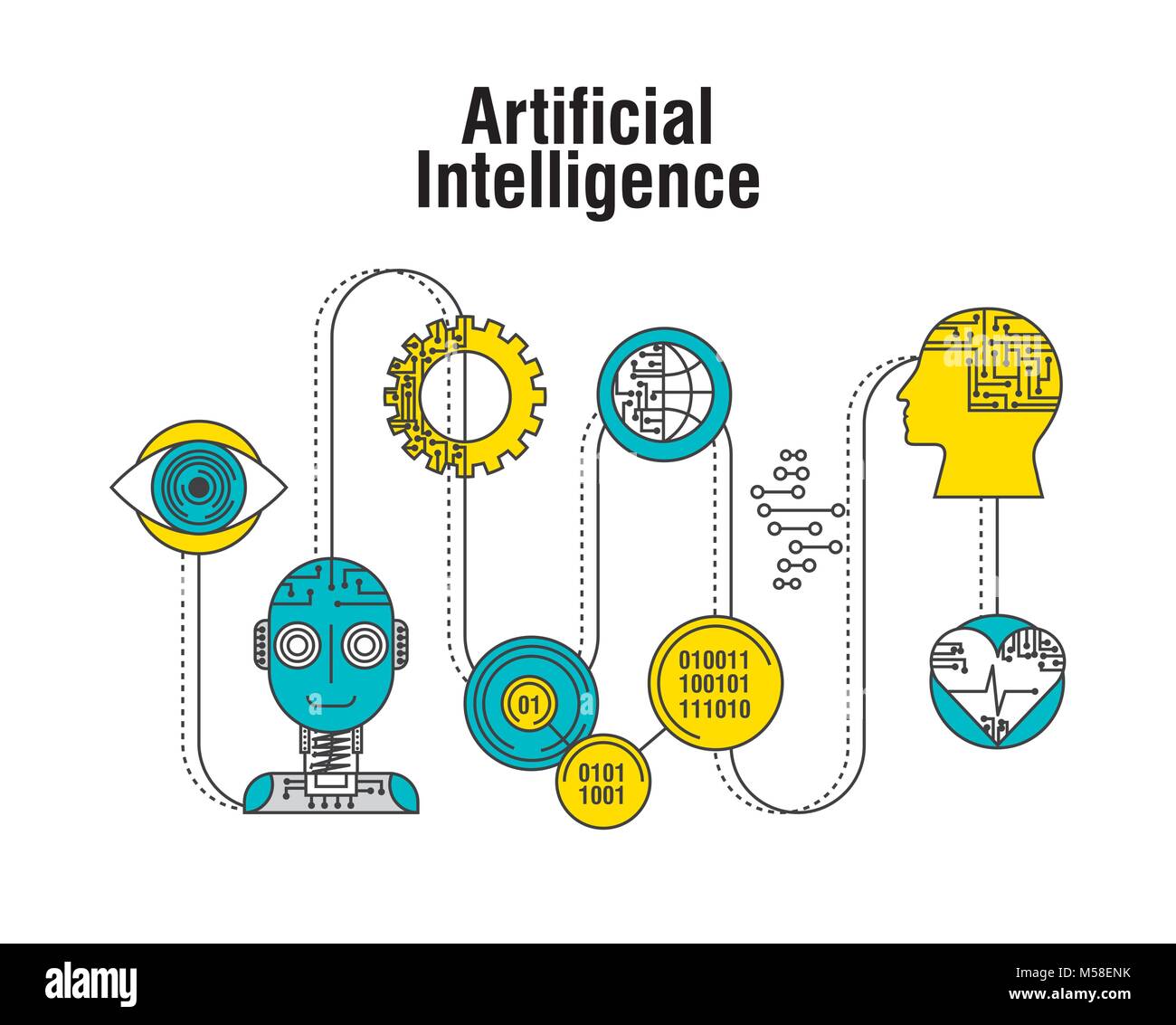 artificial intelligence robot connection technology Stock Vector Image ...