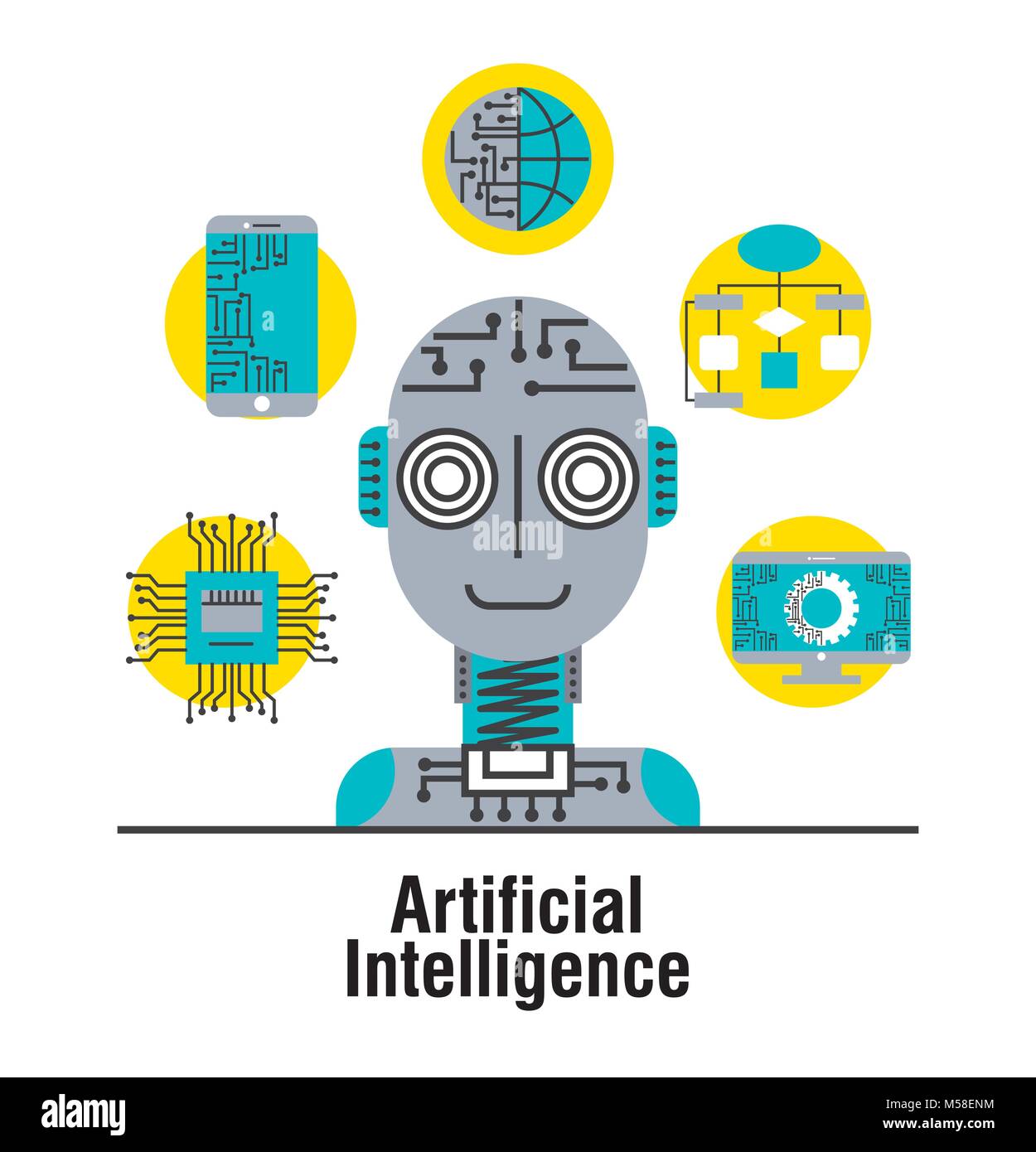 artificial intelligence mobile circuit global connection technology ...