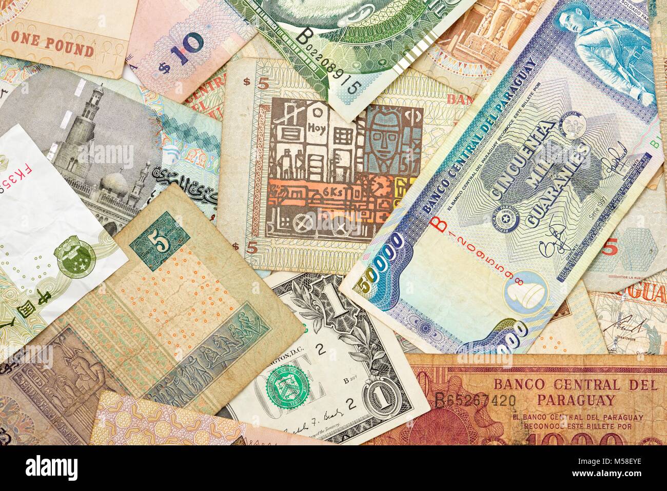 Group banknotes of different countries Stock Photo - Alamy