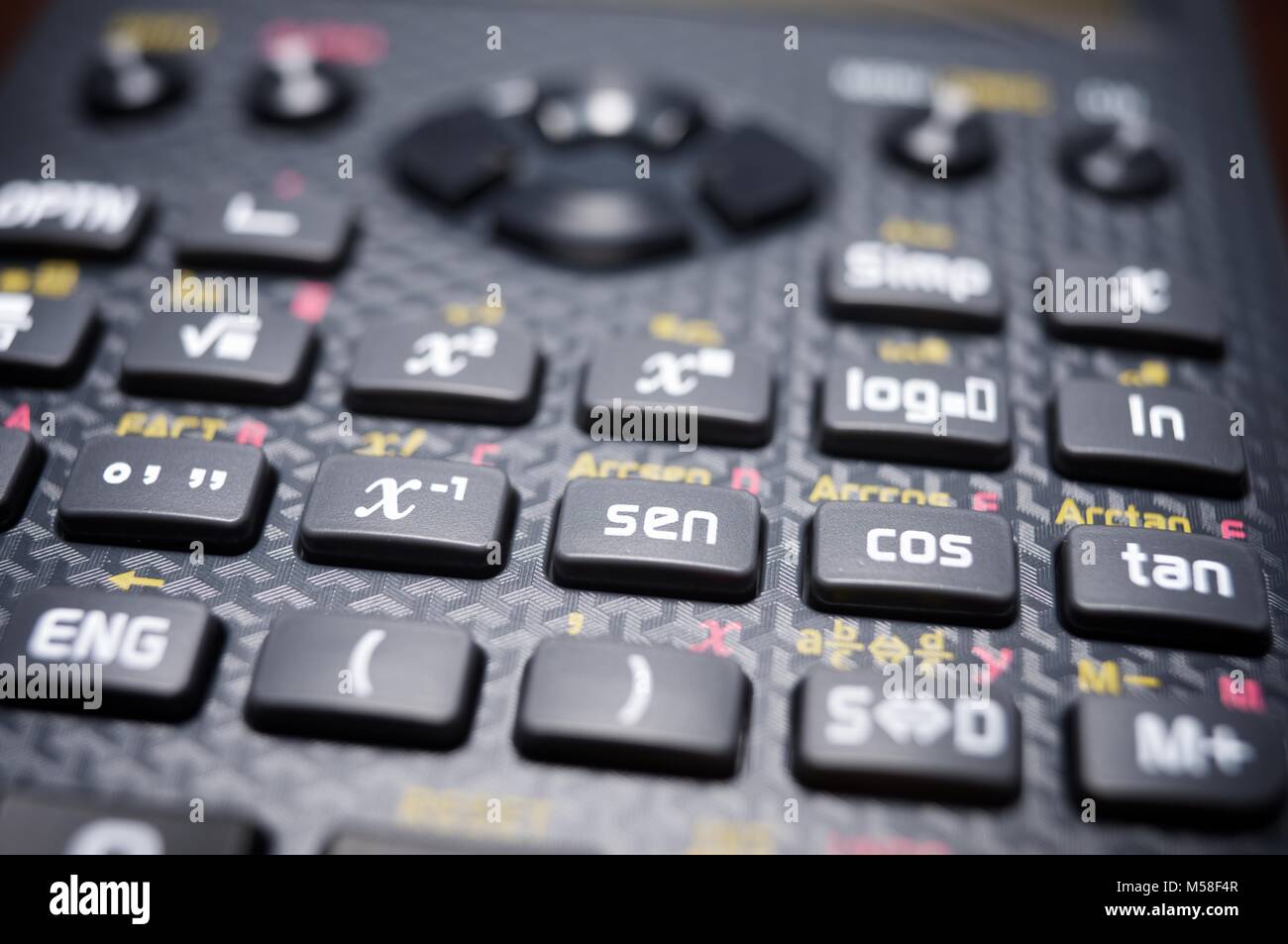 Close-up of buttons a scientific calculator Stock Photo - Alamy