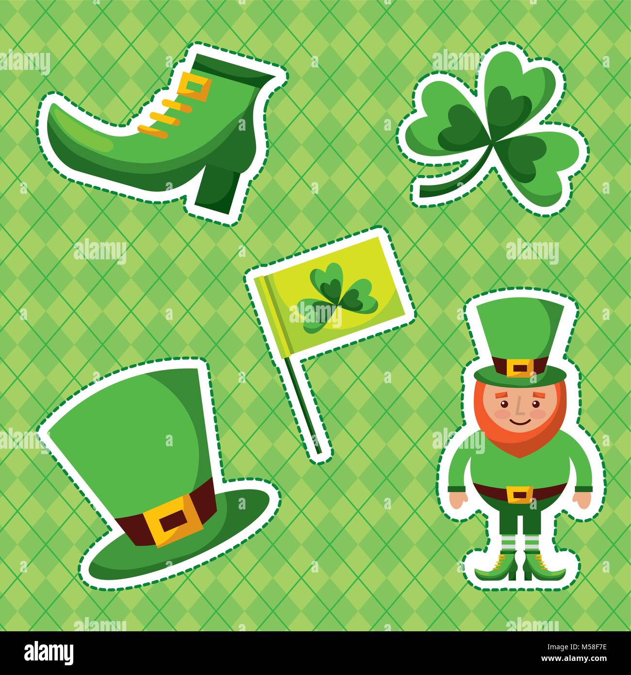 st patricks day set of icons celebration symbol Stock Vector Image ...