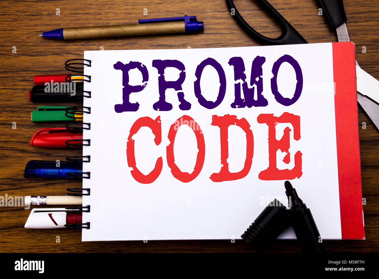 Handwriting Announcement text showing Promo Code. Business concept for ...