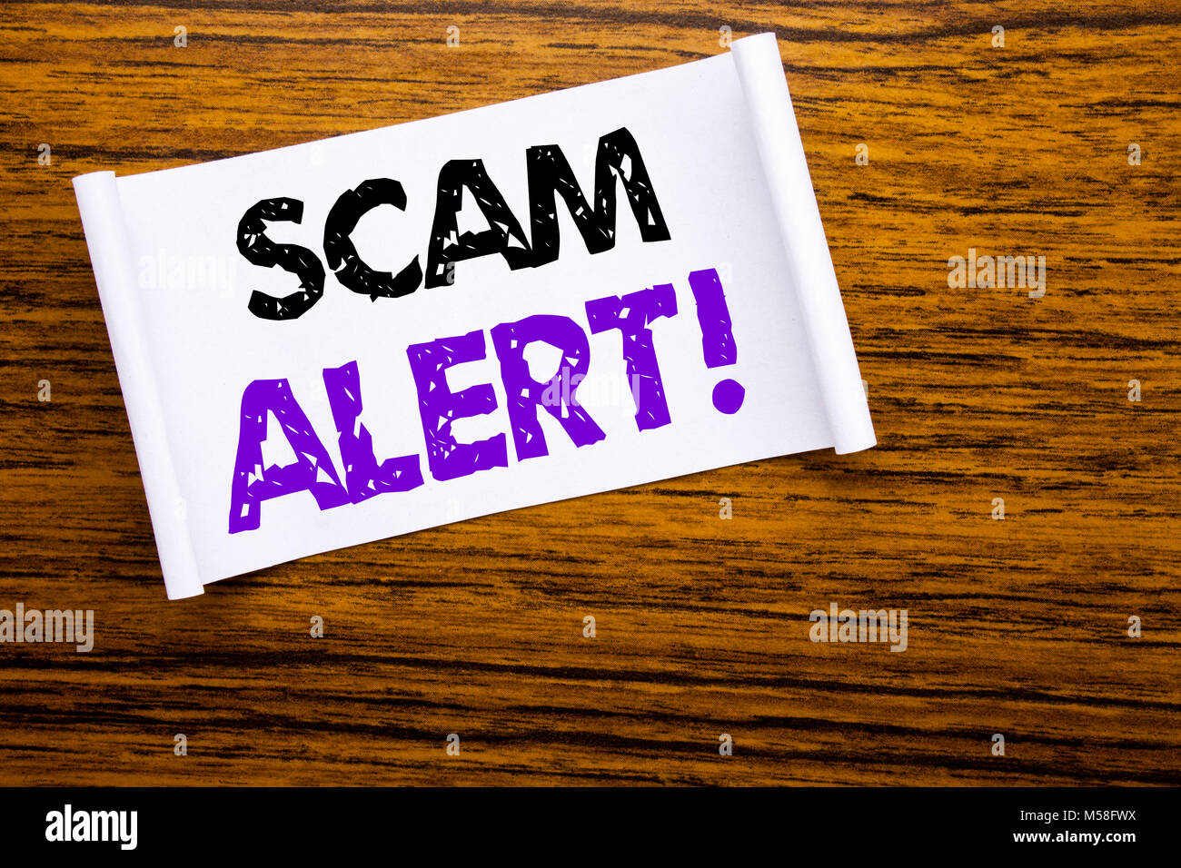 Word, writing Scam Alert. Business concept for Fraud Warning written on ...