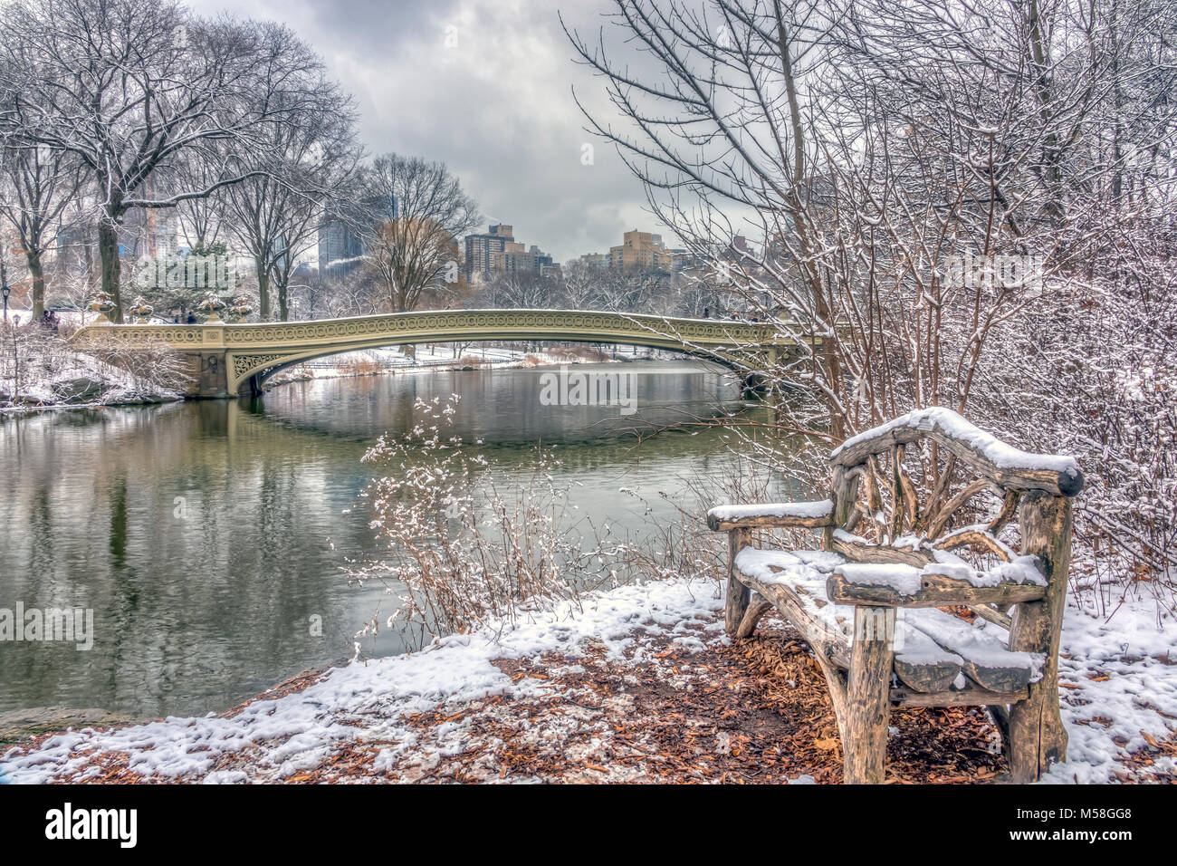 The Bow Bridge is a cast iron bridge located in Central Park, New York ...