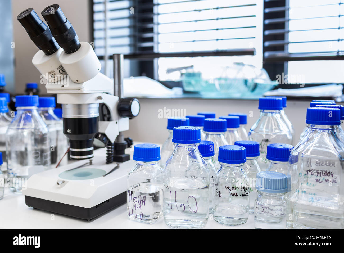 Chemistry lab (shallow DOF; color toned image Stock Photo - Alamy