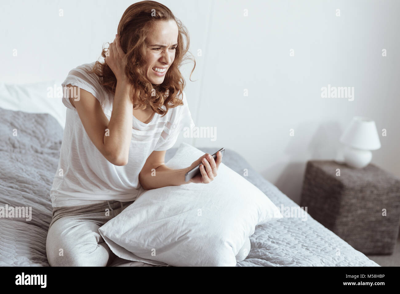 Woman with emotional disorder getting angry at home Stock Photo - Alamy