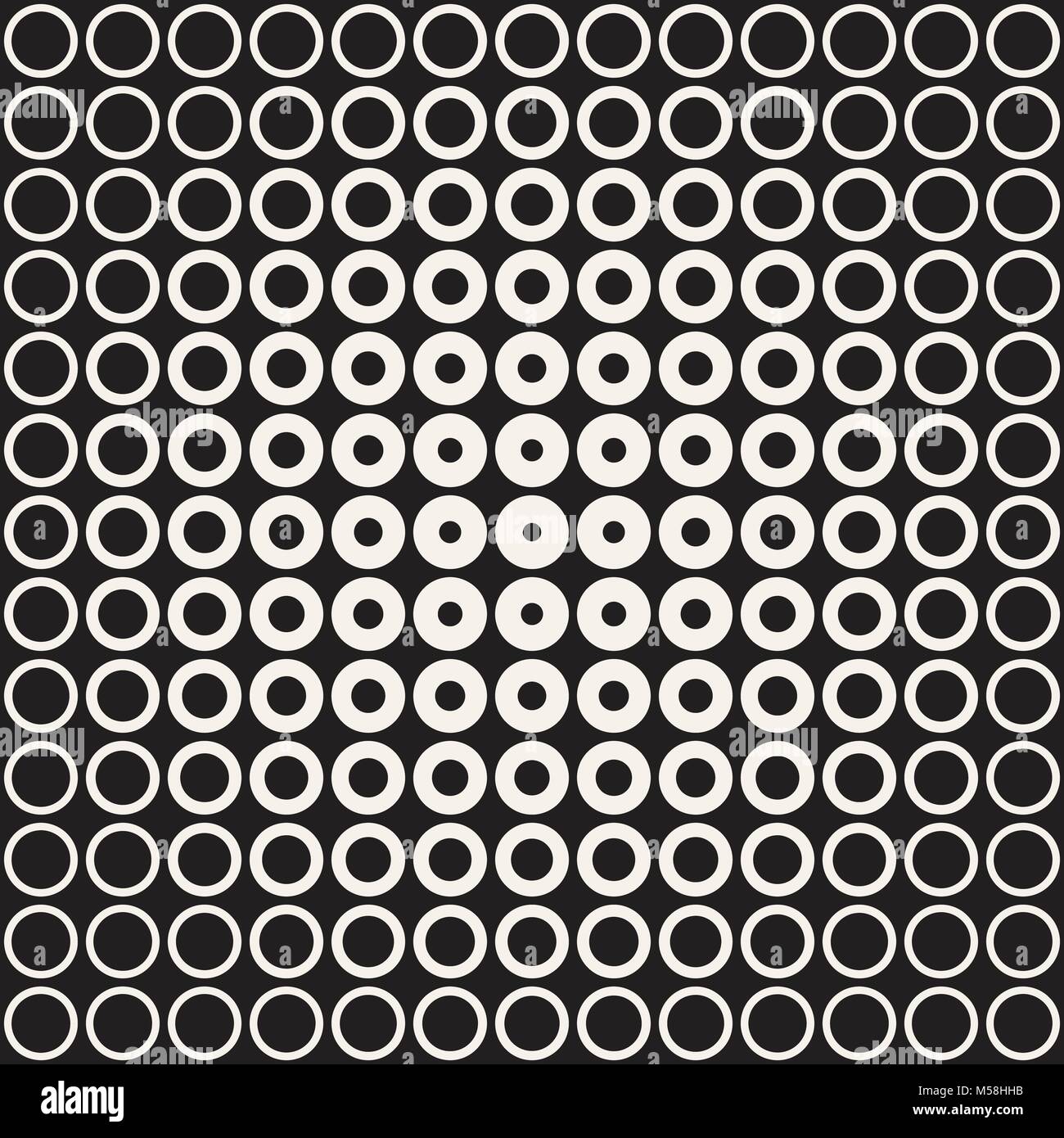Halftone circles vector seamless pattern. Abstract geometric texture ...