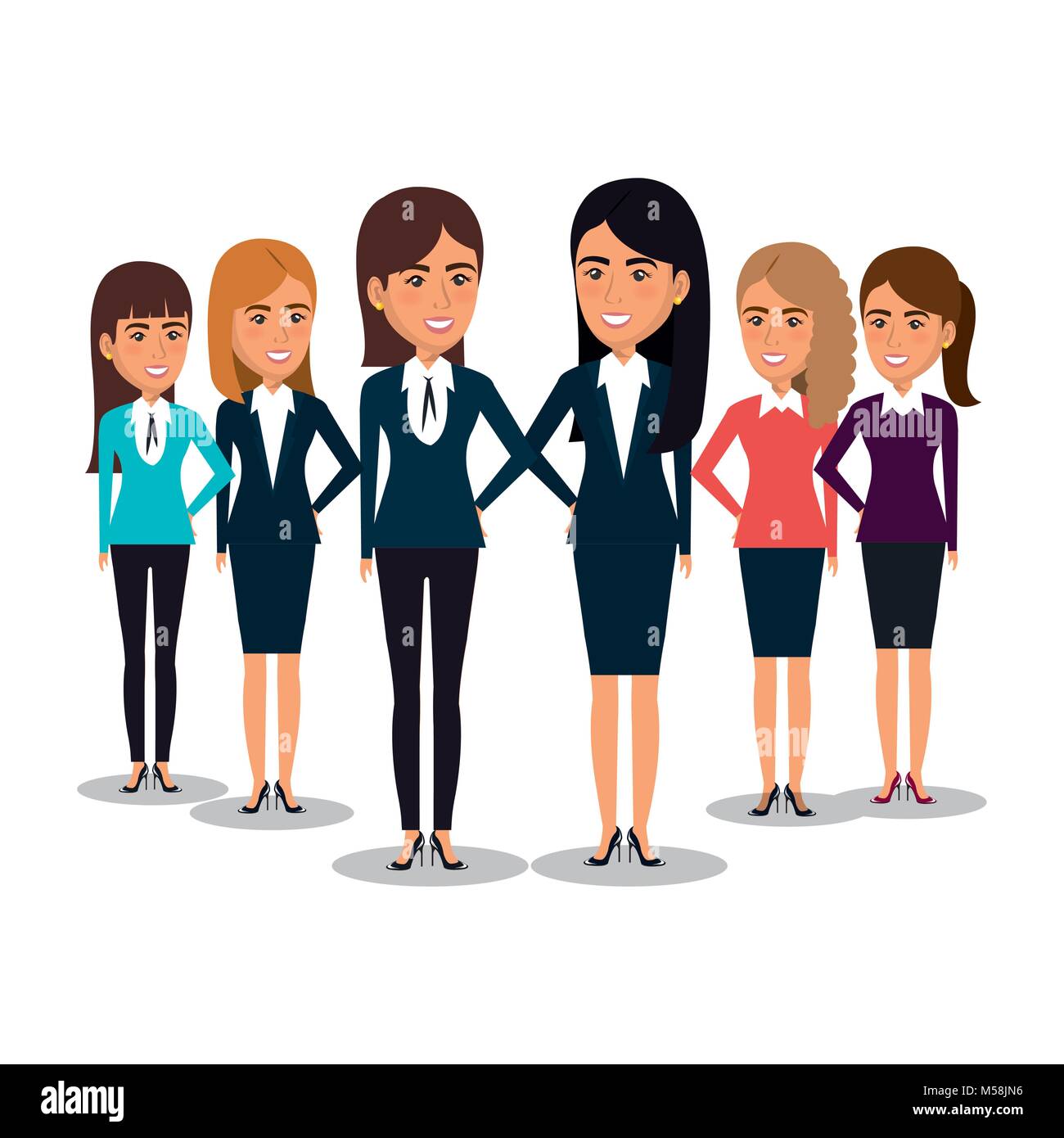 group of businesswoman teamwork Stock Vector Image & Art - Alamy