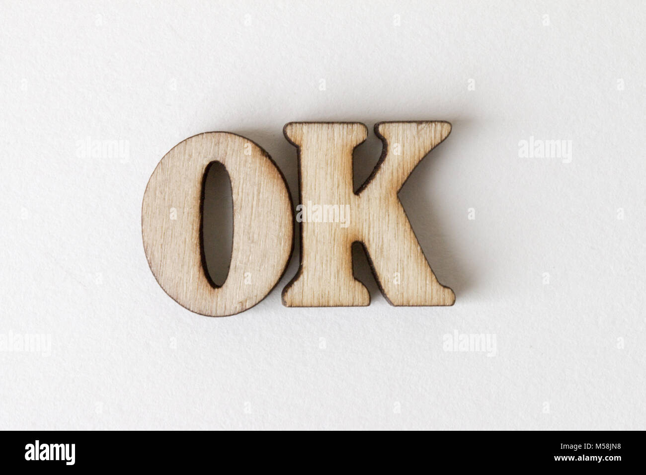 Word ,OK, made of wooden letters Stock Photo - Alamy