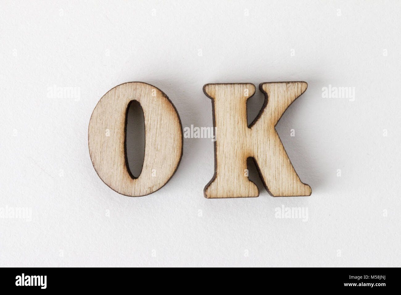 Word ,OK, made of wooden letters Stock Photo - Alamy