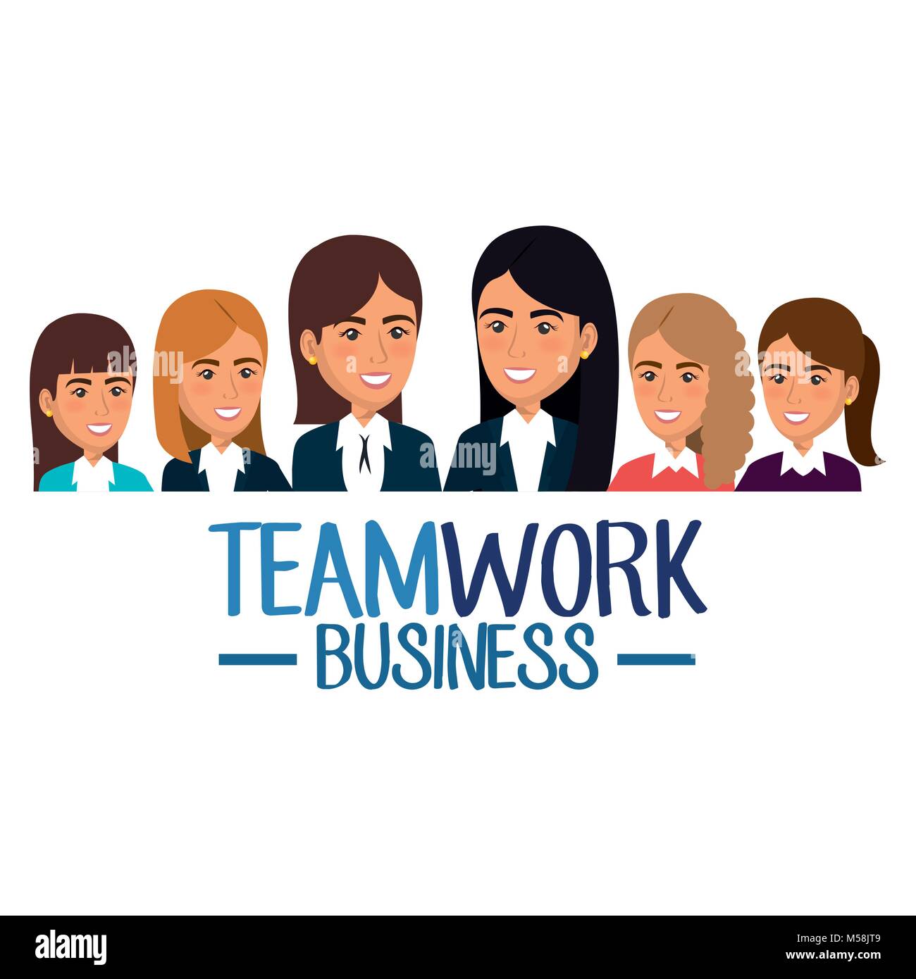 group of businesswoman teamwork Stock Vector Image & Art - Alamy