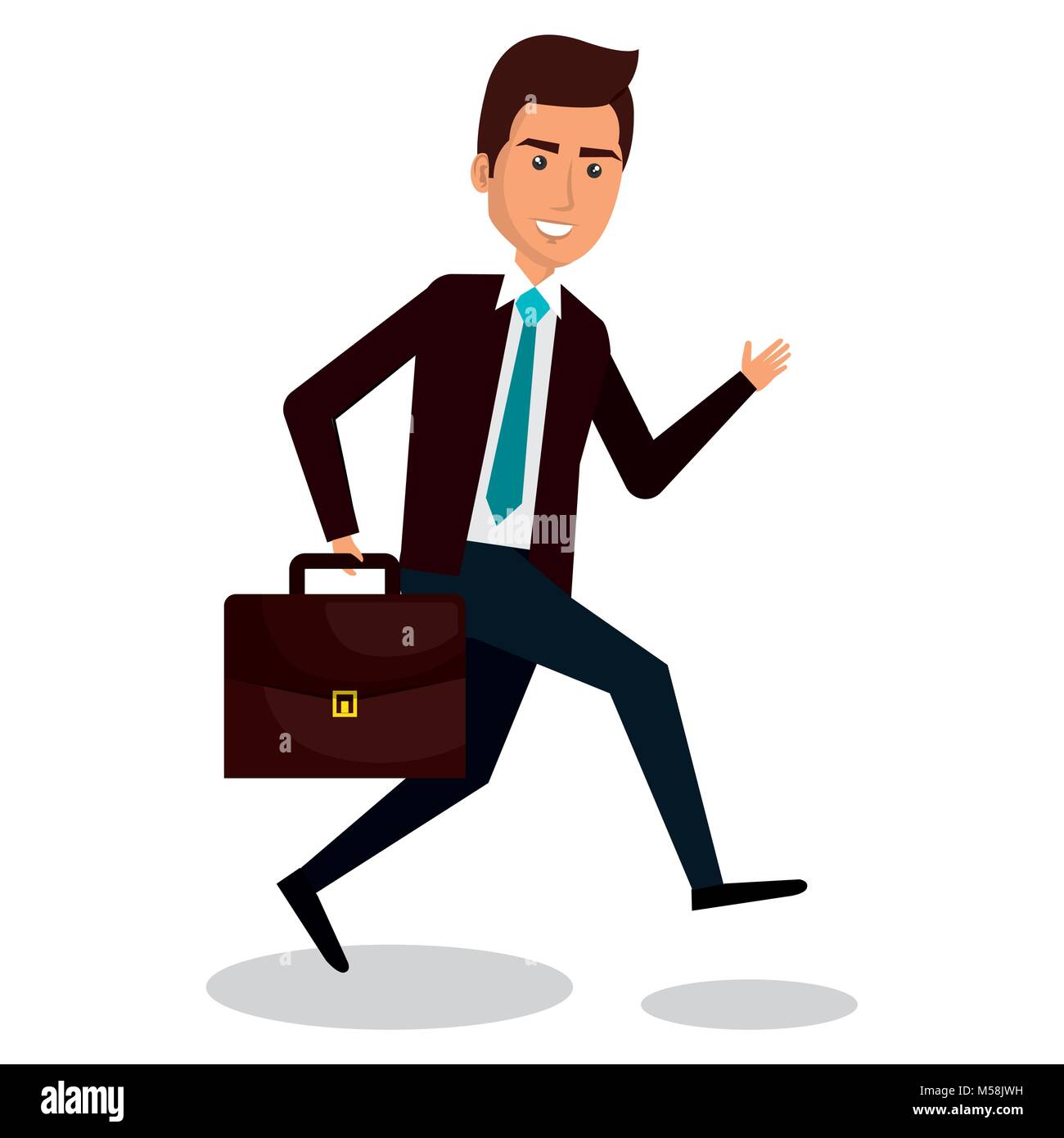 businessman running with portfolio Stock Vector Image & Art - Alamy