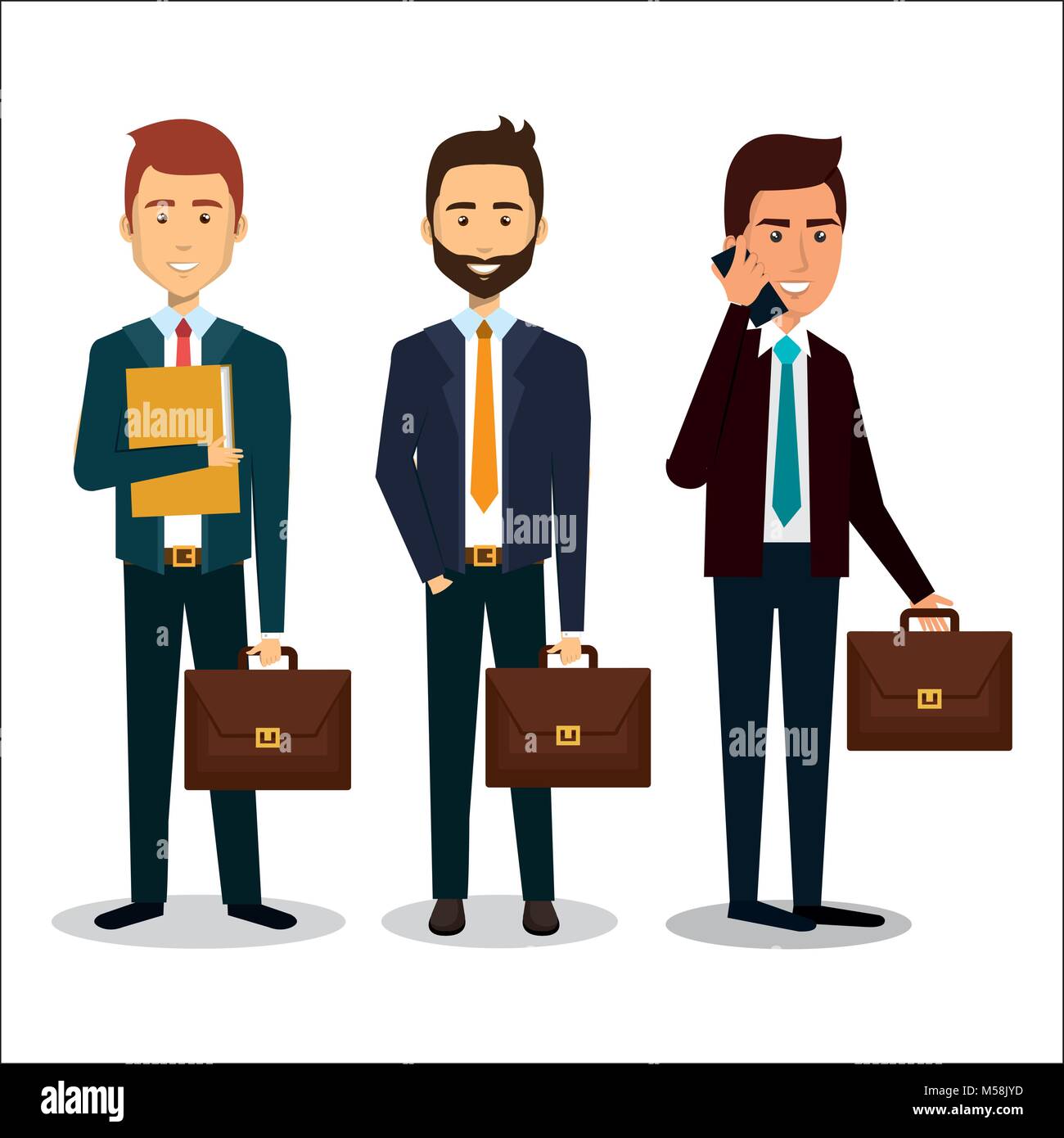 group of businessman teamwork with portfolio Stock Vector Image & Art ...