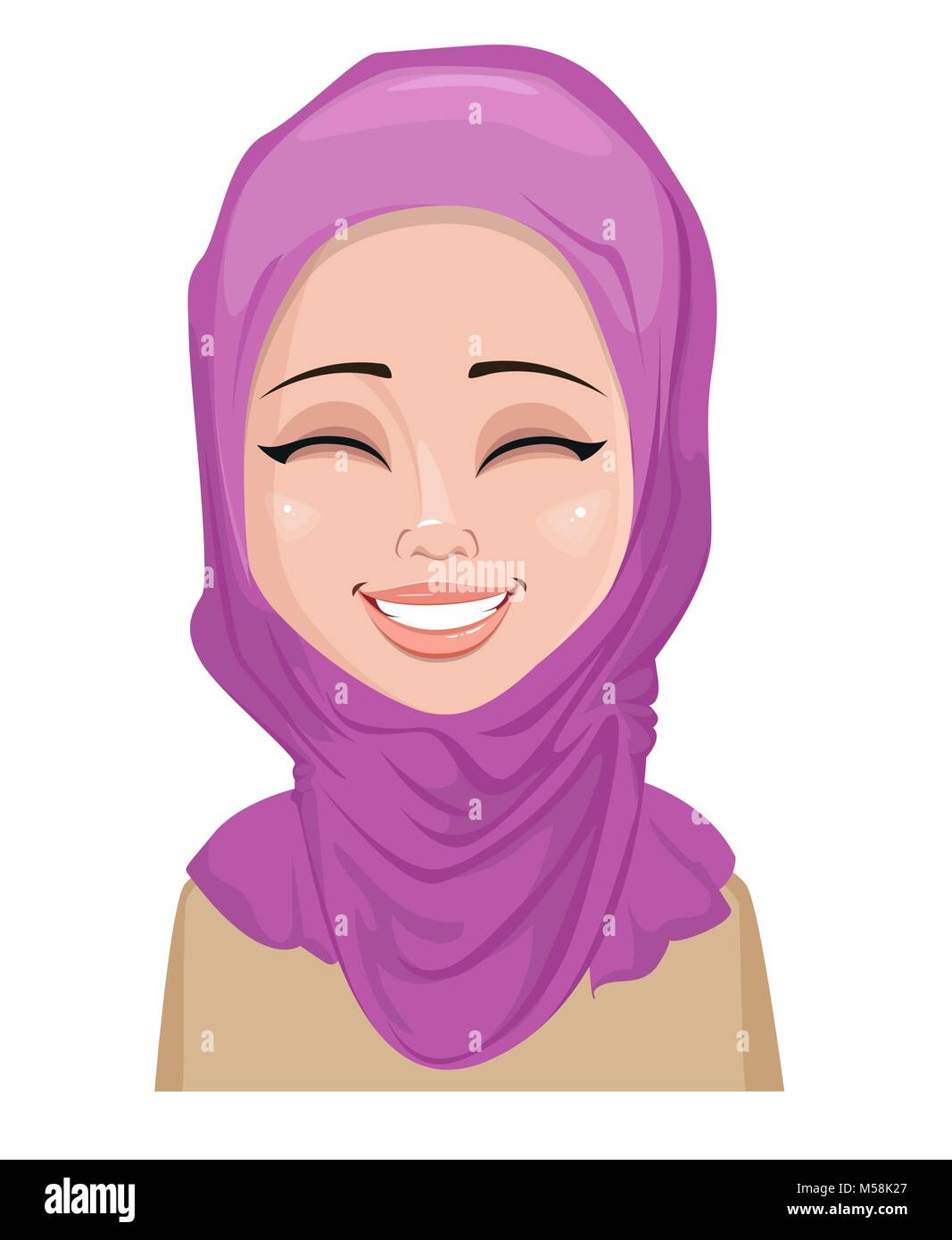 Face expression of Arabic woman - happy. Female emotions. Attractive ...