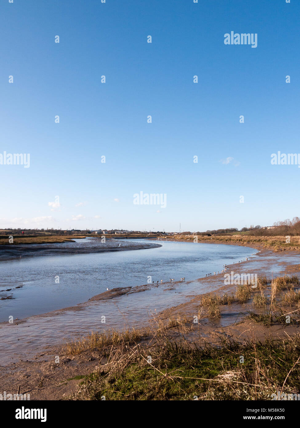 stream river landscape view blue water coast essex estuary; essex ...