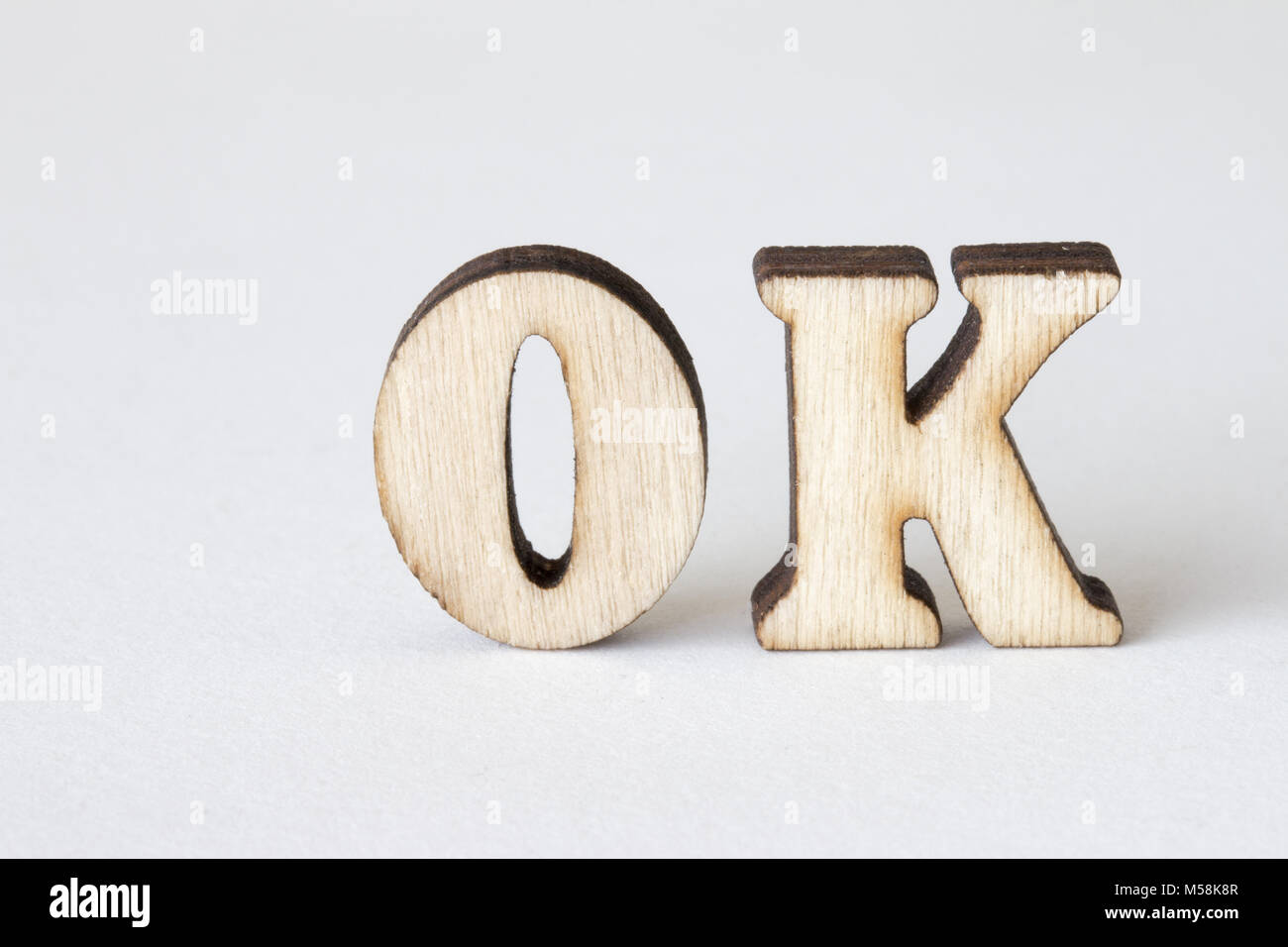Word ,OK, made of wooden letters Stock Photo - Alamy