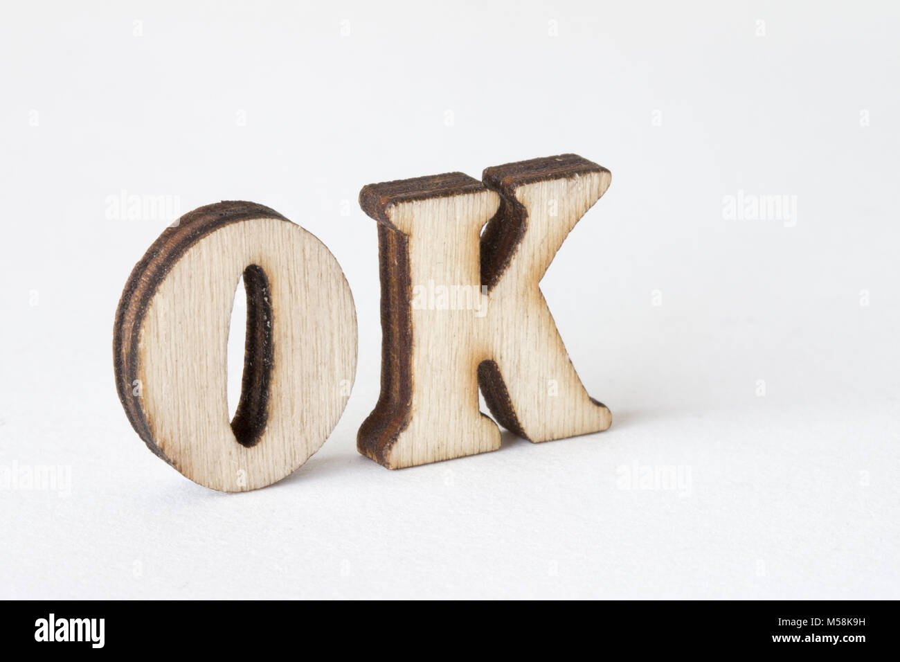 Word ,OK, made of wooden letters Stock Photo - Alamy