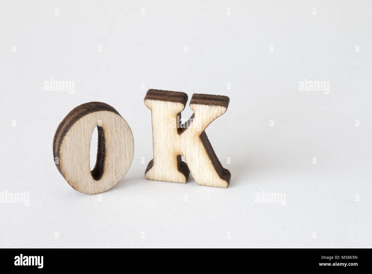 Word ,OK, made of wooden letters Stock Photo - Alamy