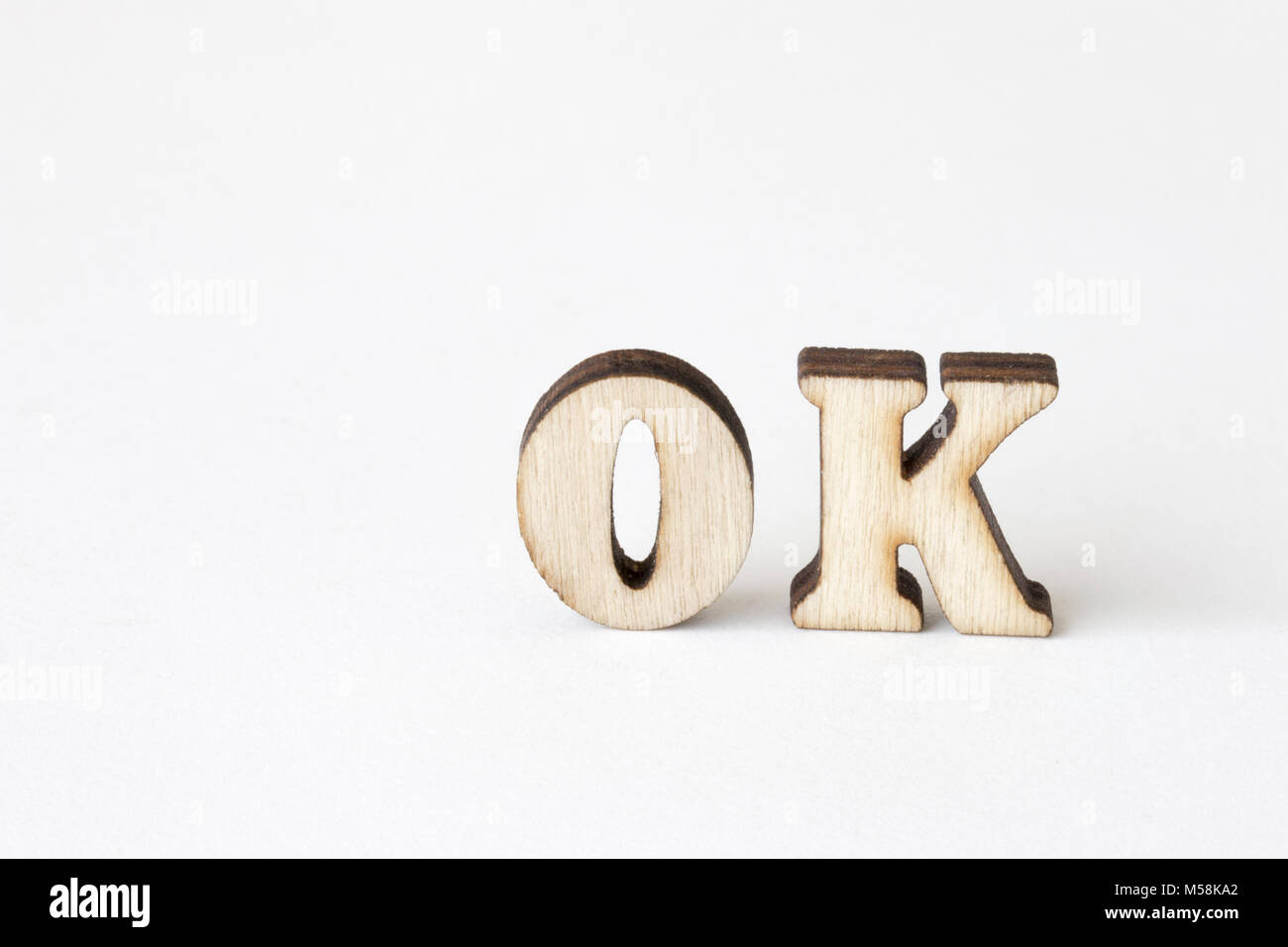 Word ,OK, made of wooden letters Stock Photo - Alamy