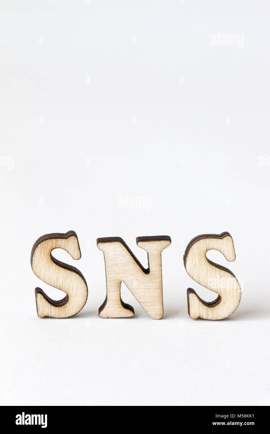 SNS, Wood letters SNS on White background Stock Photo - Alamy