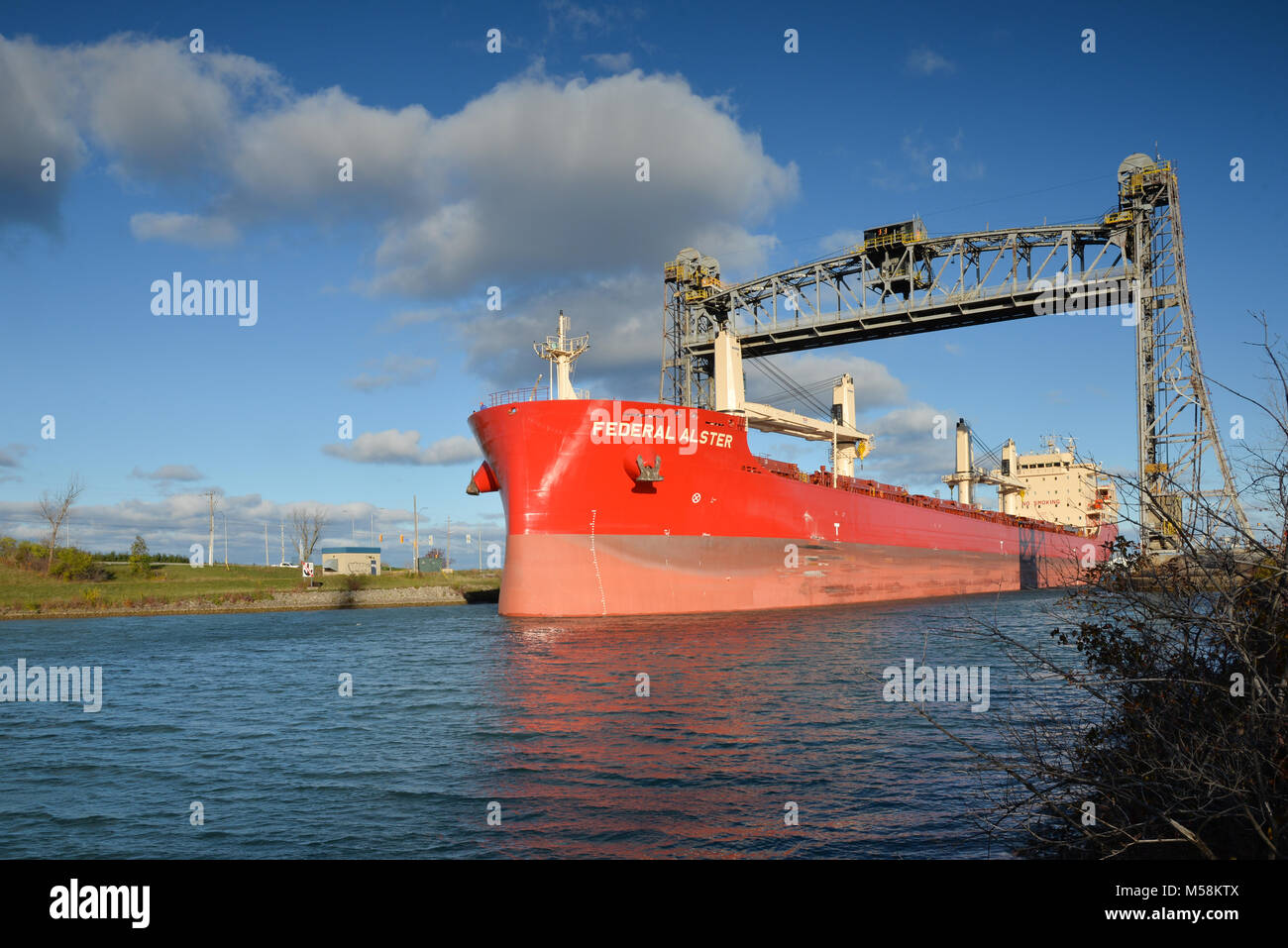 The Federal Bristol bulk carrier passing through the Welland Canal ...