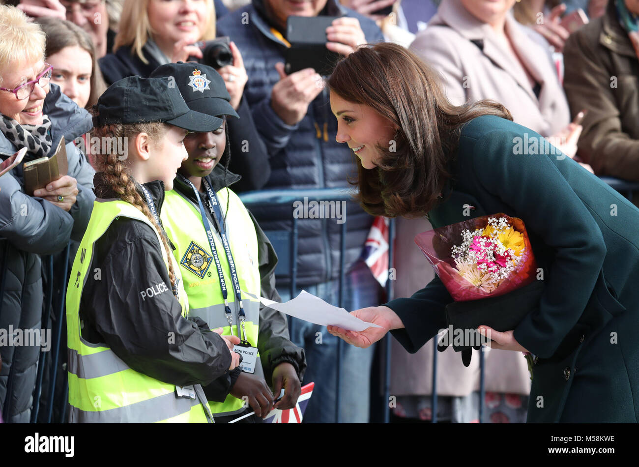 The Duchess of Cambridge meets members of Northumbria Mini Police, a ...