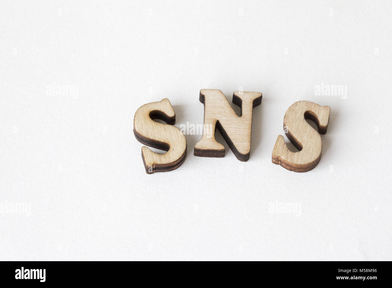 SNS, Wood letters SNS on White background Stock Photo - Alamy