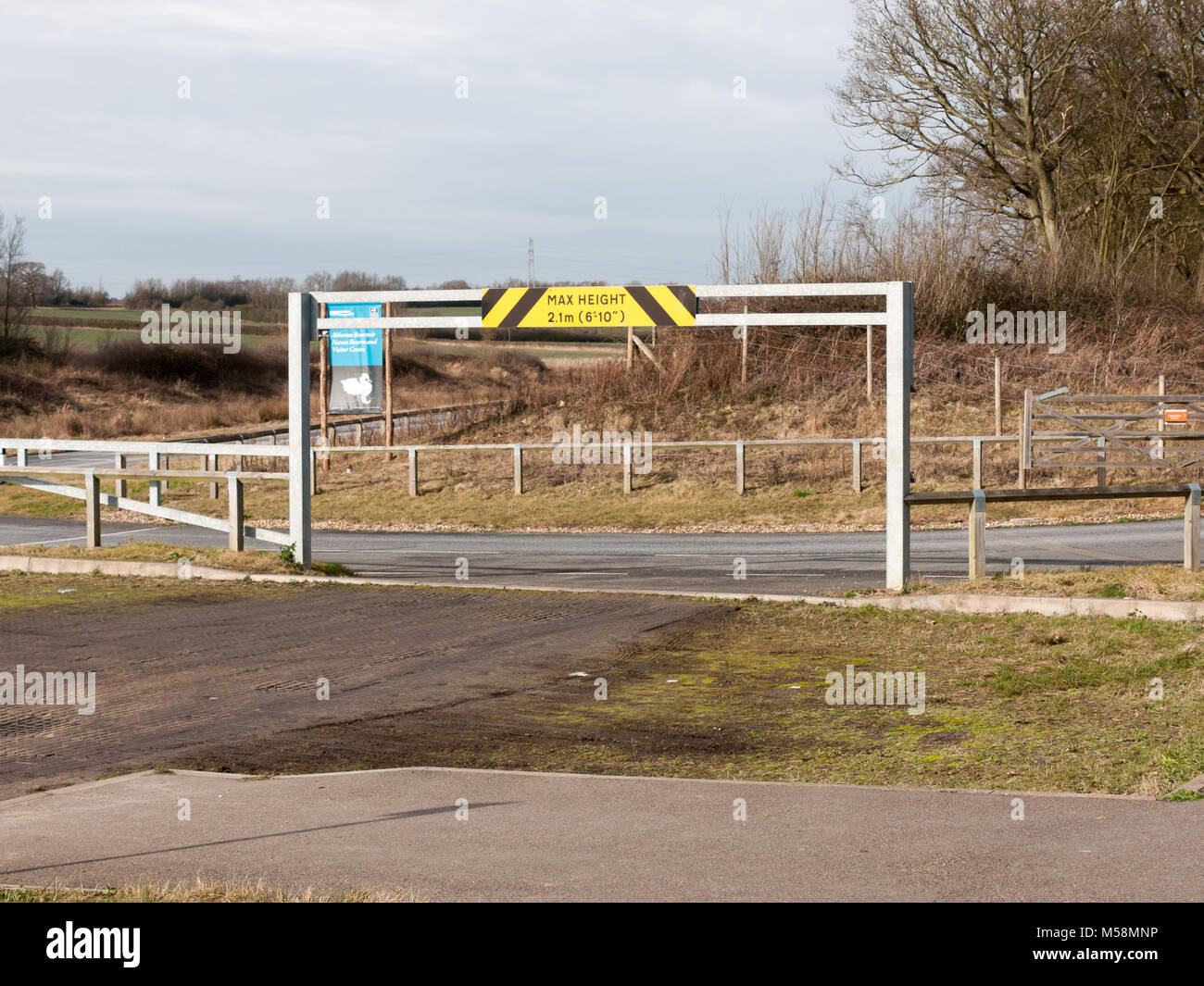 max height 21m road sign yellow and black petal post gate; essex ...
