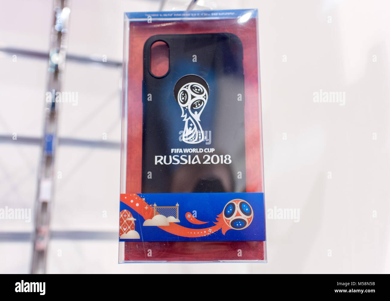14 December 2017 Moscow, Russia, Symbols of the 2018 FIFA World Cup on ...